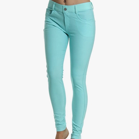Yelete | Jeans | Womens Turquoise Jean Look Jeggings Size Medium | Poshmark